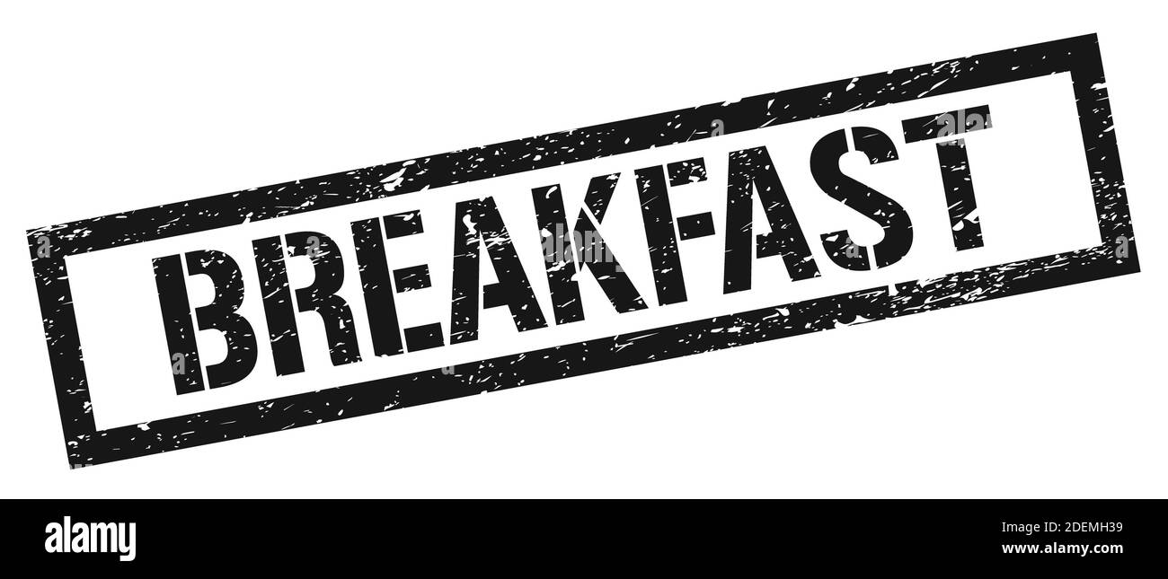 BREAKFAST black grungy rectangle stamp sign Stock Photo - Alamy