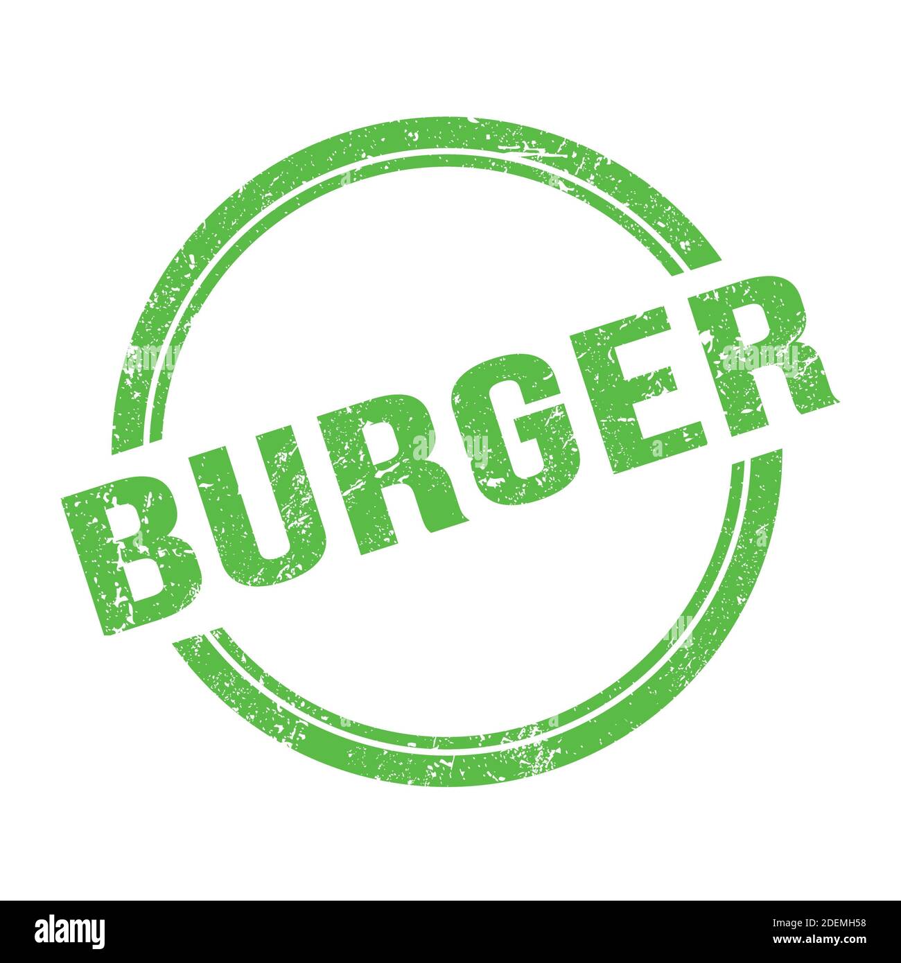 BURGER text written on green grungy vintage round stamp Stock Photo - Alamy