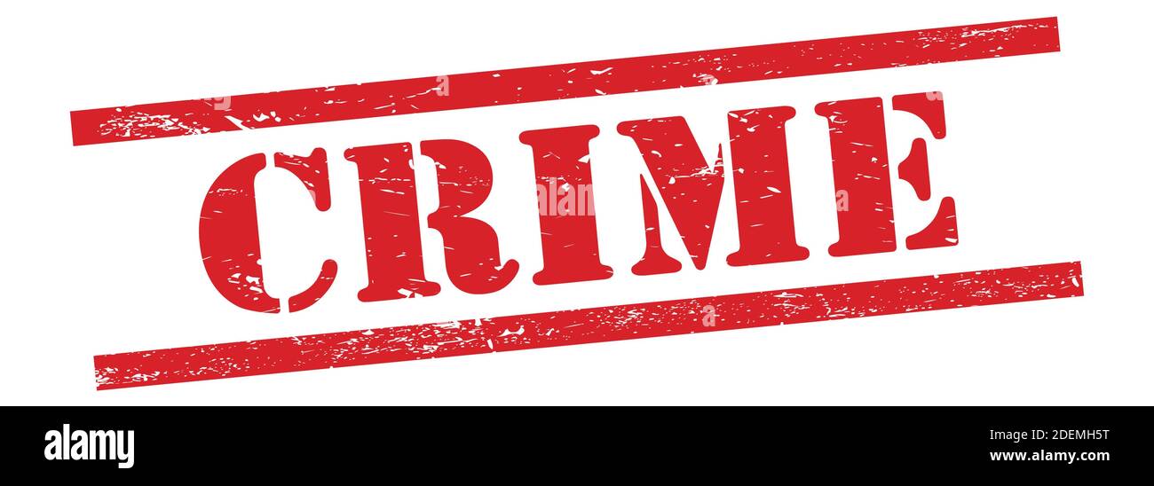 CRIME text on red grungy vintage rubber stamp Stock Photo - Alamy