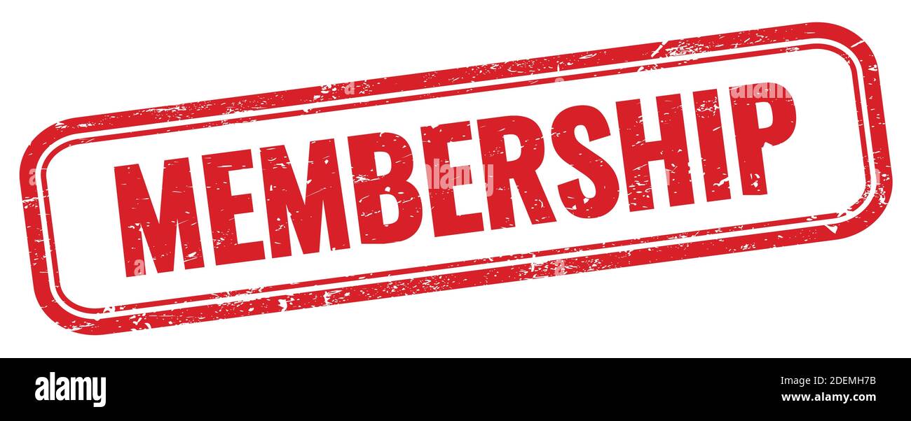 MEMBERSHIP text on red grungy rectangle stamp Stock Photo - Alamy