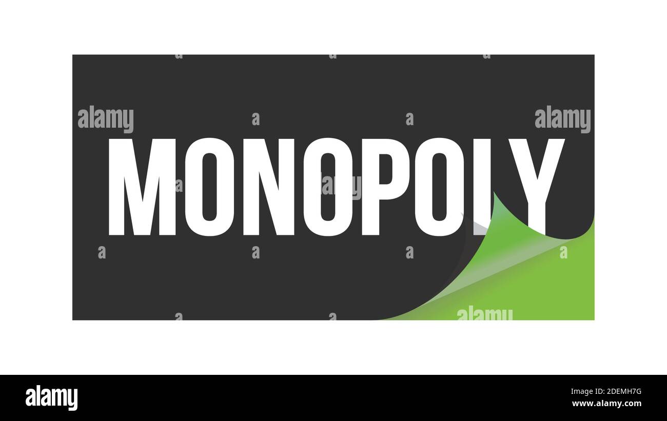 MONOPOLY text written on black green sticker stamp Stock Photo - Alamy