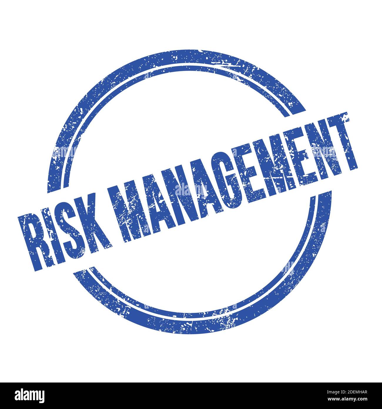 RISK MANAGEMENT text written on blue grungy vintage round stamp Stock ...