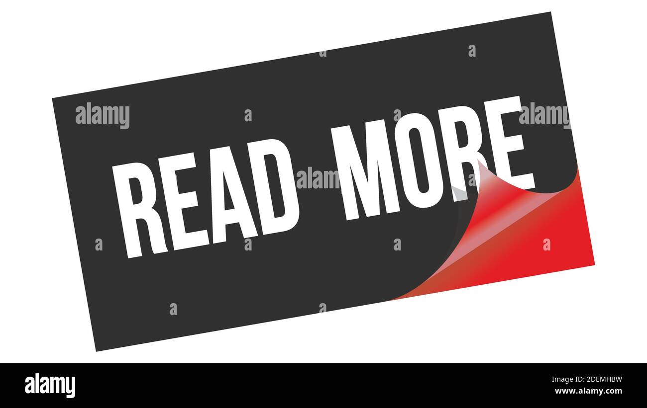 READ MORE text written on black red sticker stamp Stock Photo - Alamy