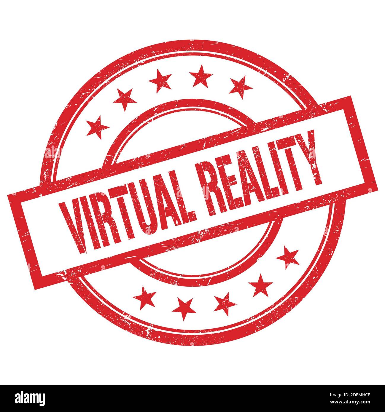 VIRTUAL REALITY text written on red round vintage rubber stamp Stock ...