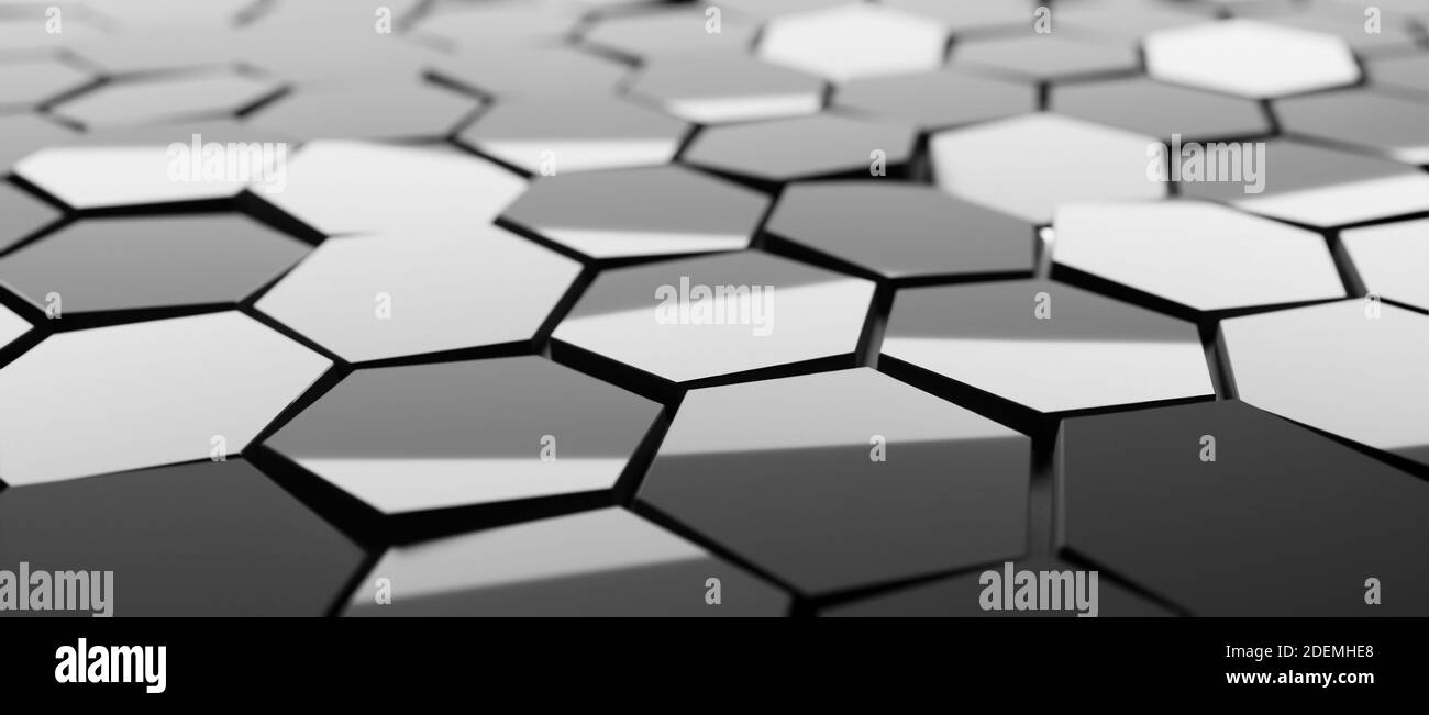 Abstract blue background, hexagons or honeycombs, 3D cgi rendering, hexagonal wallpaper, network ...