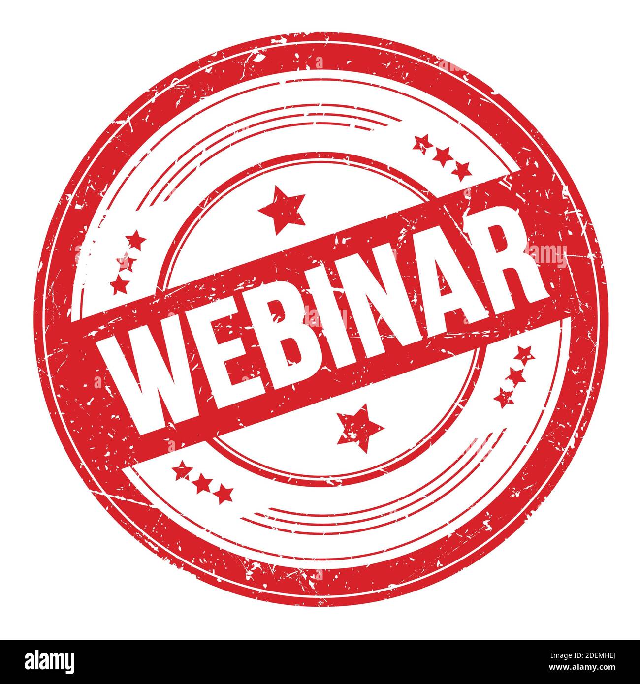 WEBINAR text on red round grungy texture stamp Stock Photo - Alamy