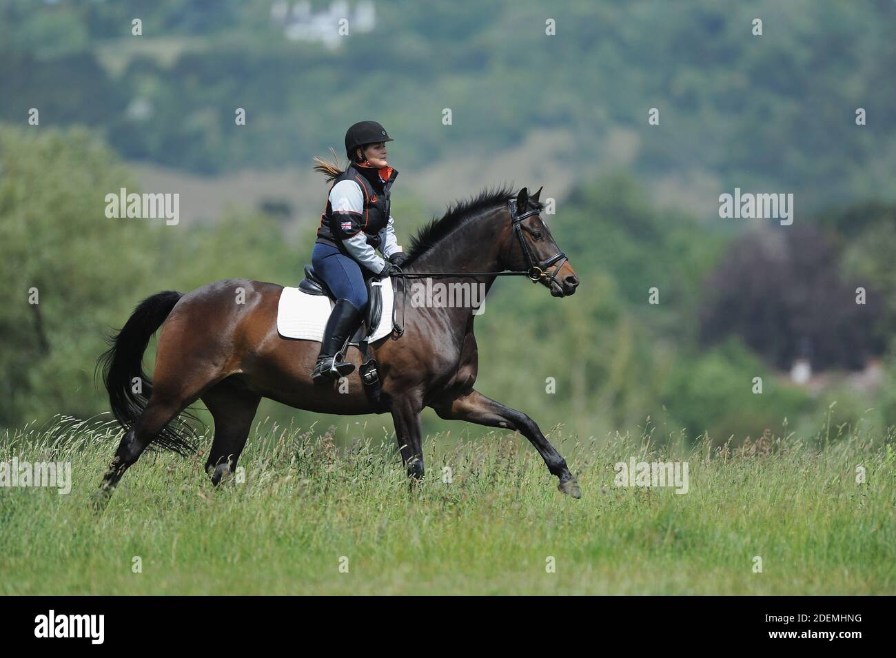 A Woman riding a horse out in the countryside Stock Photo - Alamy