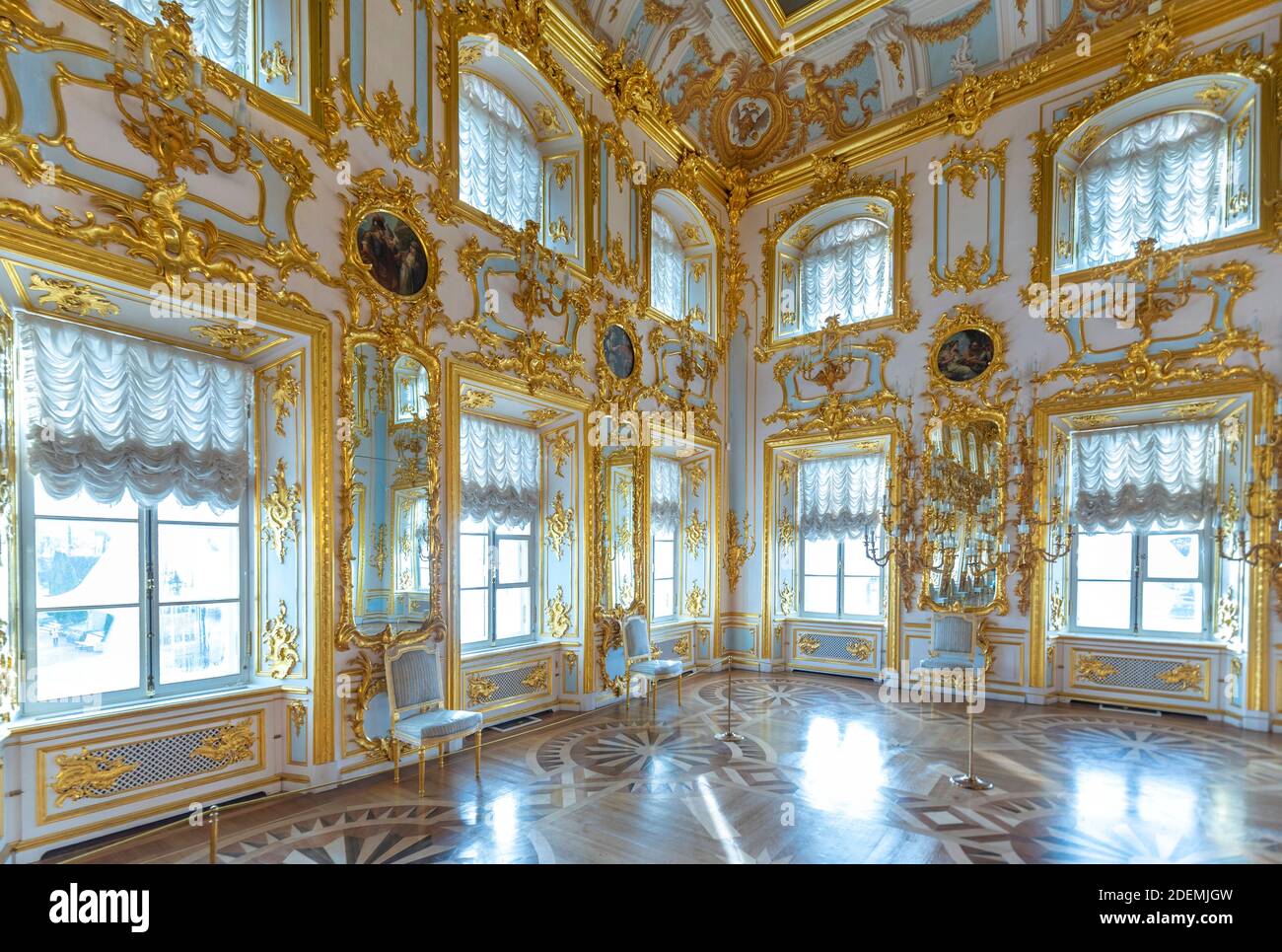 Peterhof Palace interior in Saint Petersburg, Russia, commissioned by ...
