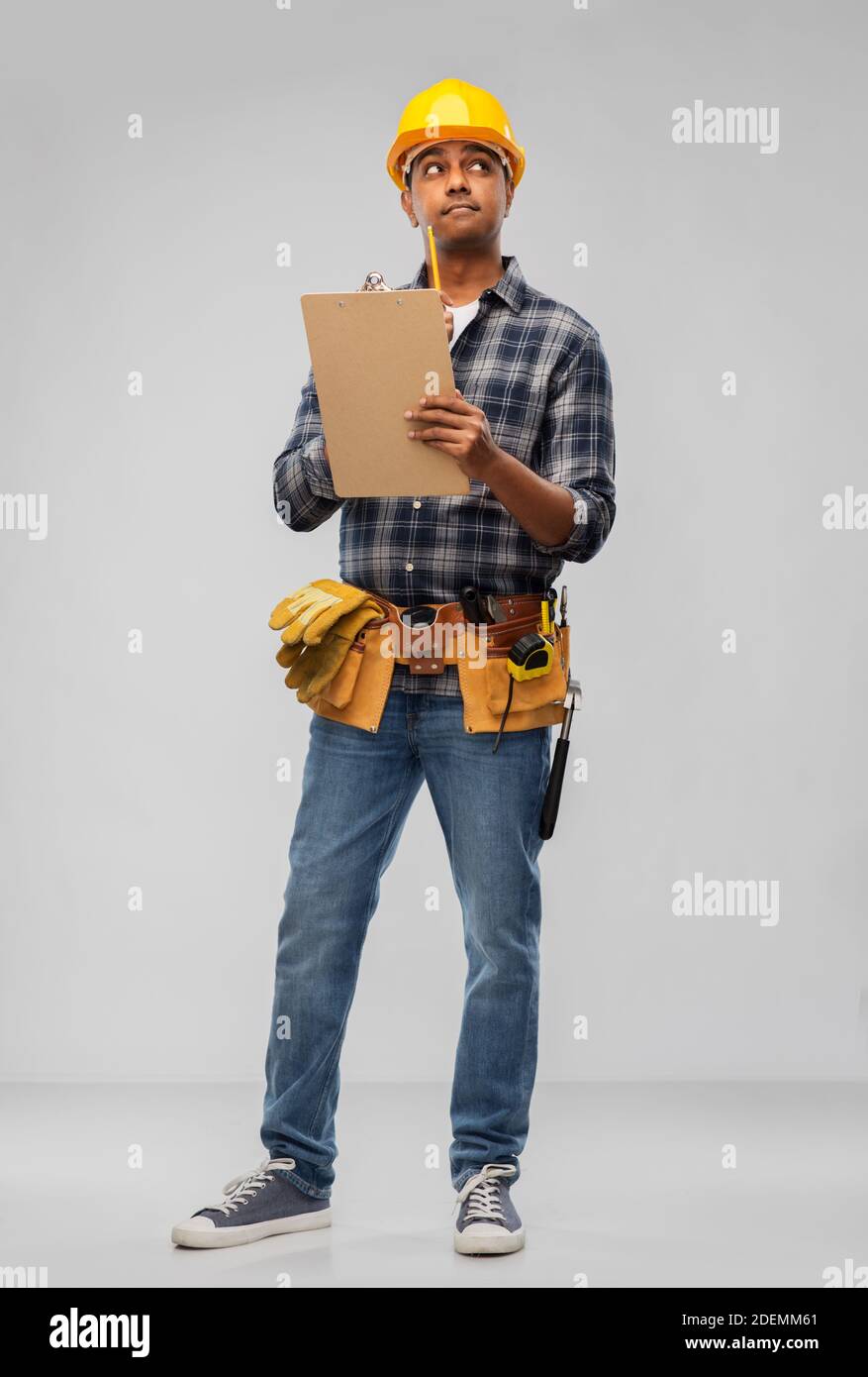 Construction worker blue thinking hi-res stock photography and images ...