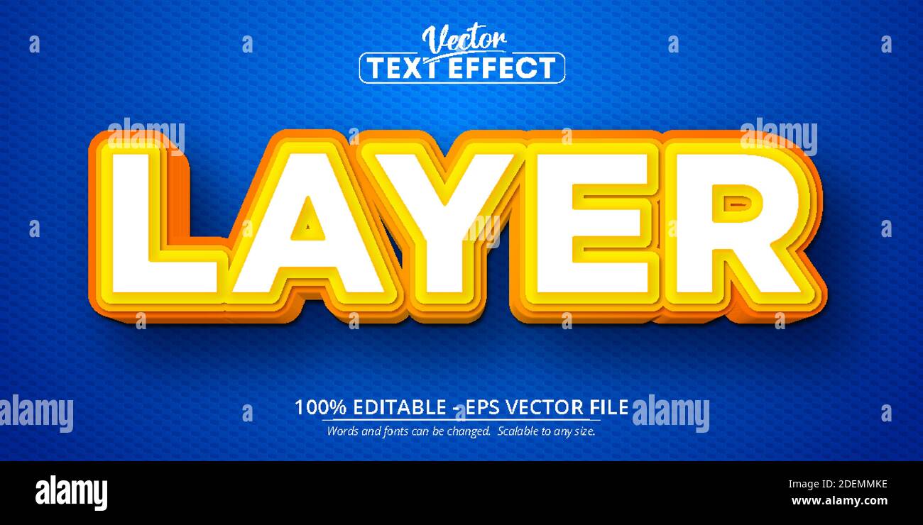 Layer text, cartoon style editable text effect Stock Vector Image & Art ...