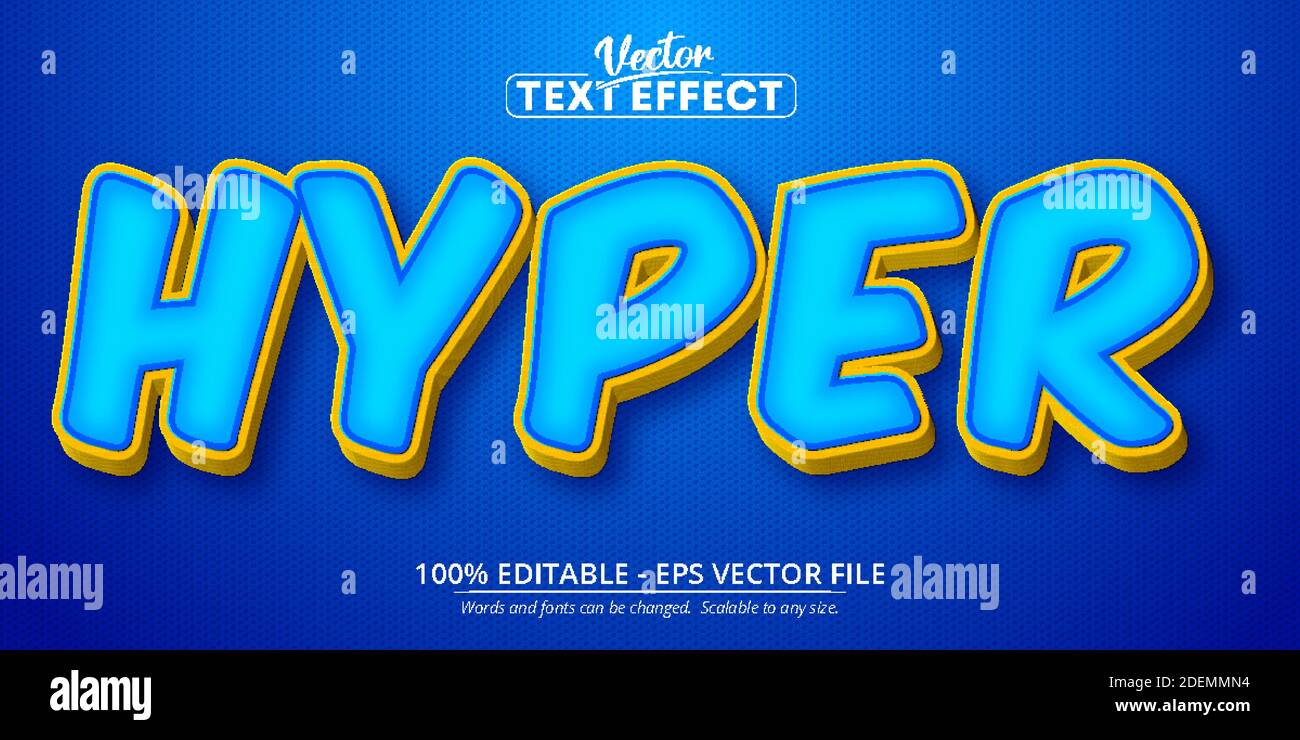 Hyper text, cartoon style editable text effect Stock Vector Image & Art ...