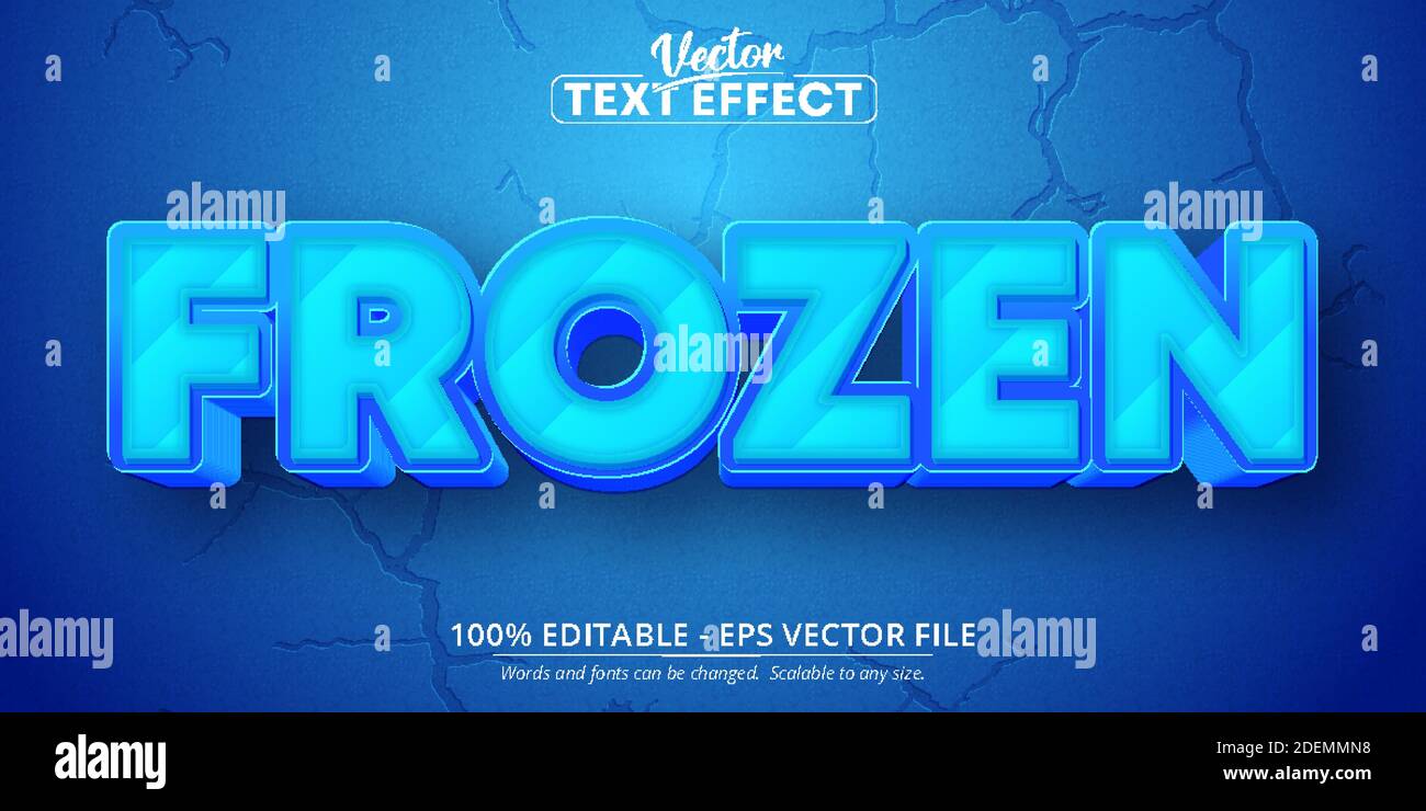 Frozen text, cartoon style editable text effect Stock Vector Image ...