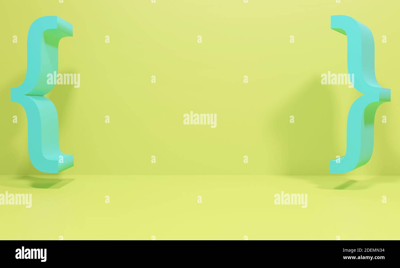 bracket on yellow background in 3d illustration Stock Photo - Alamy