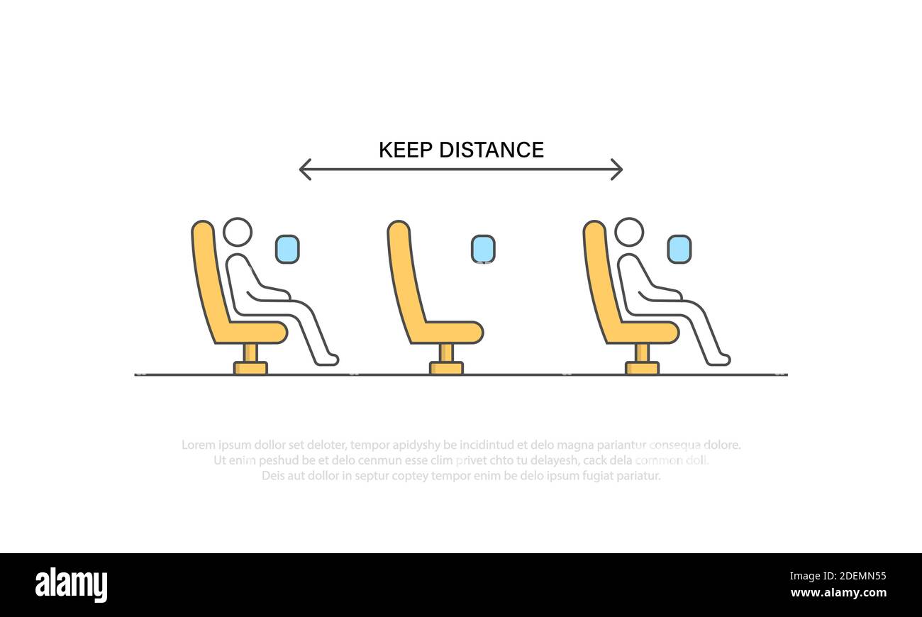 Warning sign Please keep safe distance of 1.5 m. Quarantine actions ...