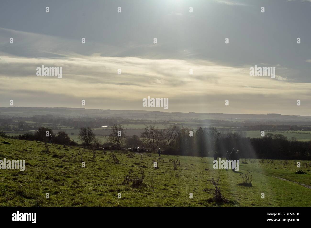 sunshine over the hill Stock Photo - Alamy
