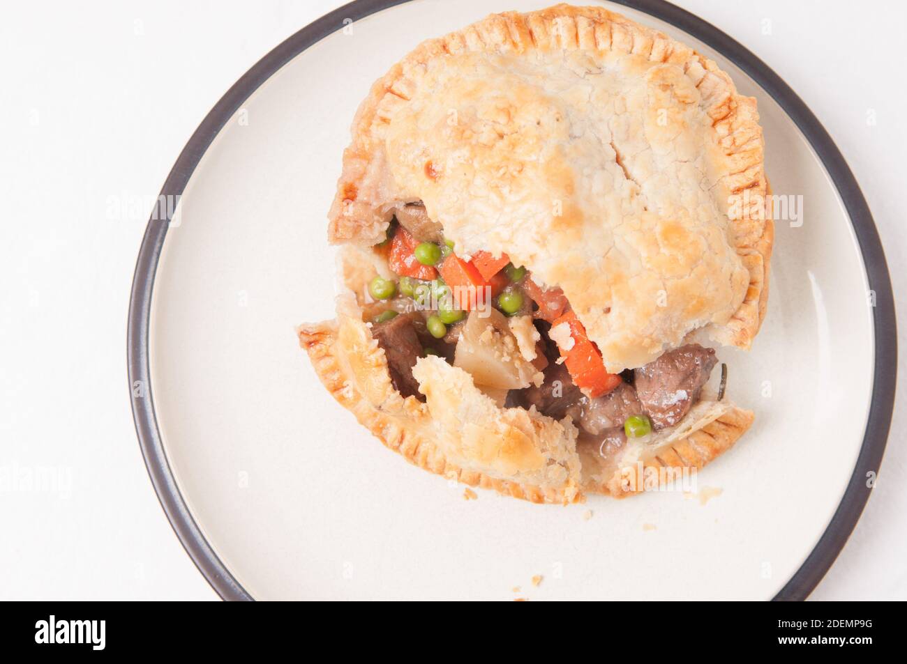 savory beef meat pie with pastry topping Stock Photo - Alamy