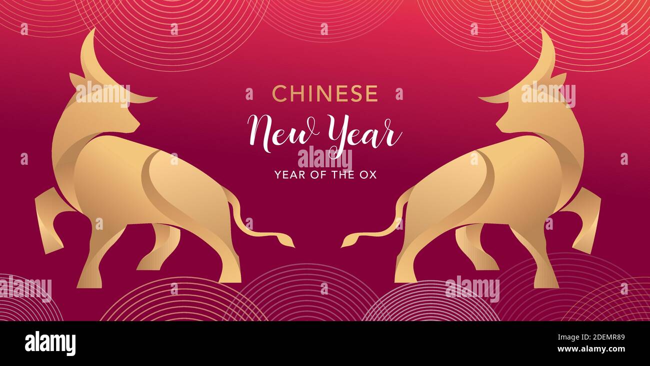 Chinese new year 2021 year of the ox, Chinese zodiac symbol of red cow ...