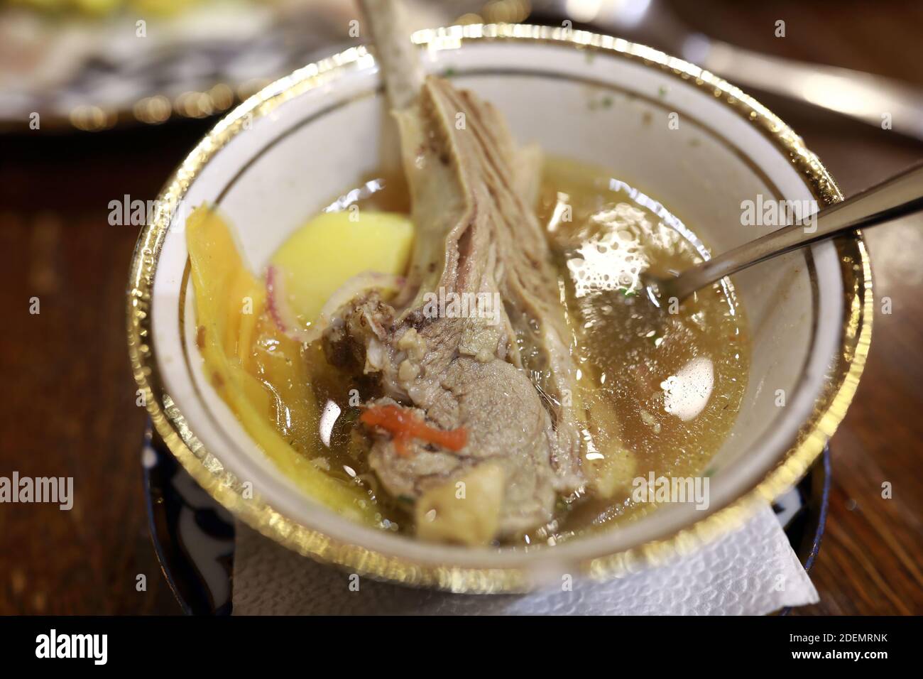 Shurpa uzbek cuisine lamb soup hi-res stock photography and images - Alamy