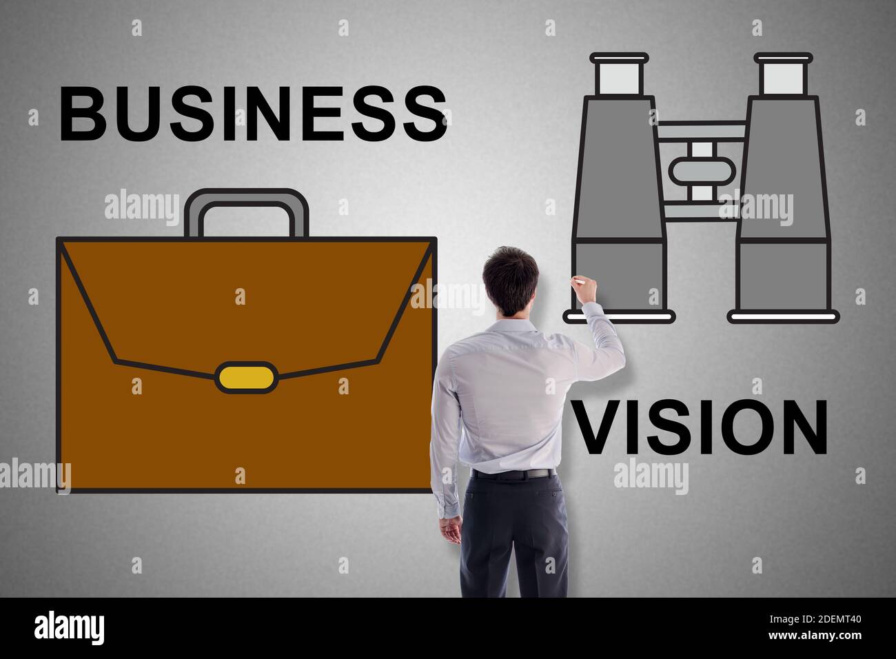 Business vision concept drawn by a businessman Stock Photo - Alamy