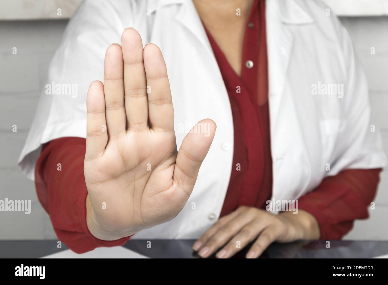 Doctor attending medical consultation, prescribing and delivering ...