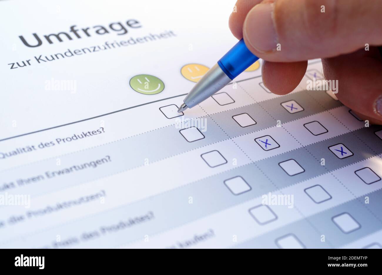 Fill out survey - German feedback form on customer satisfaction Stock ...