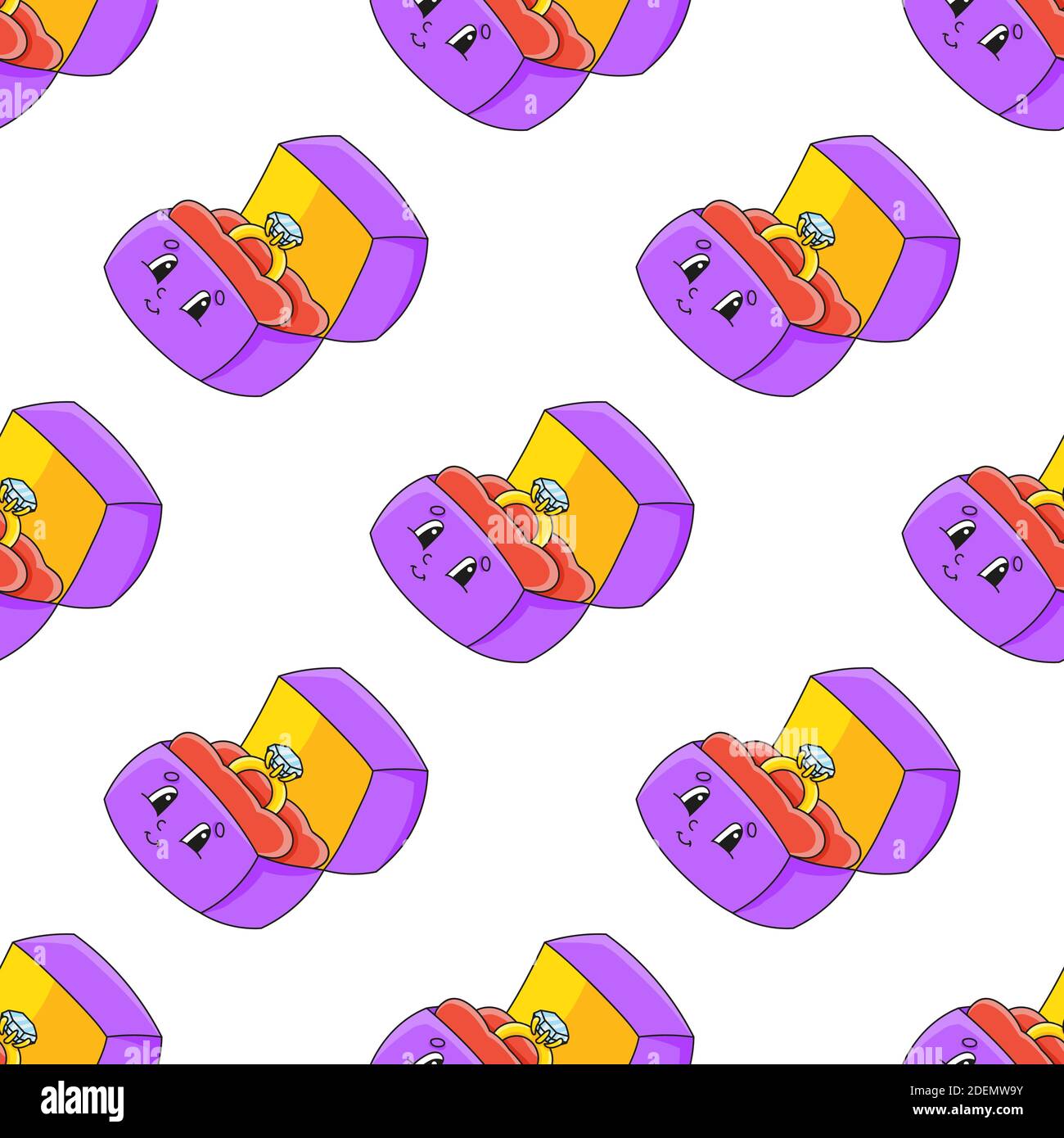 Colored seamless pattern. Cartoon style. Hand drawn. Vector ...