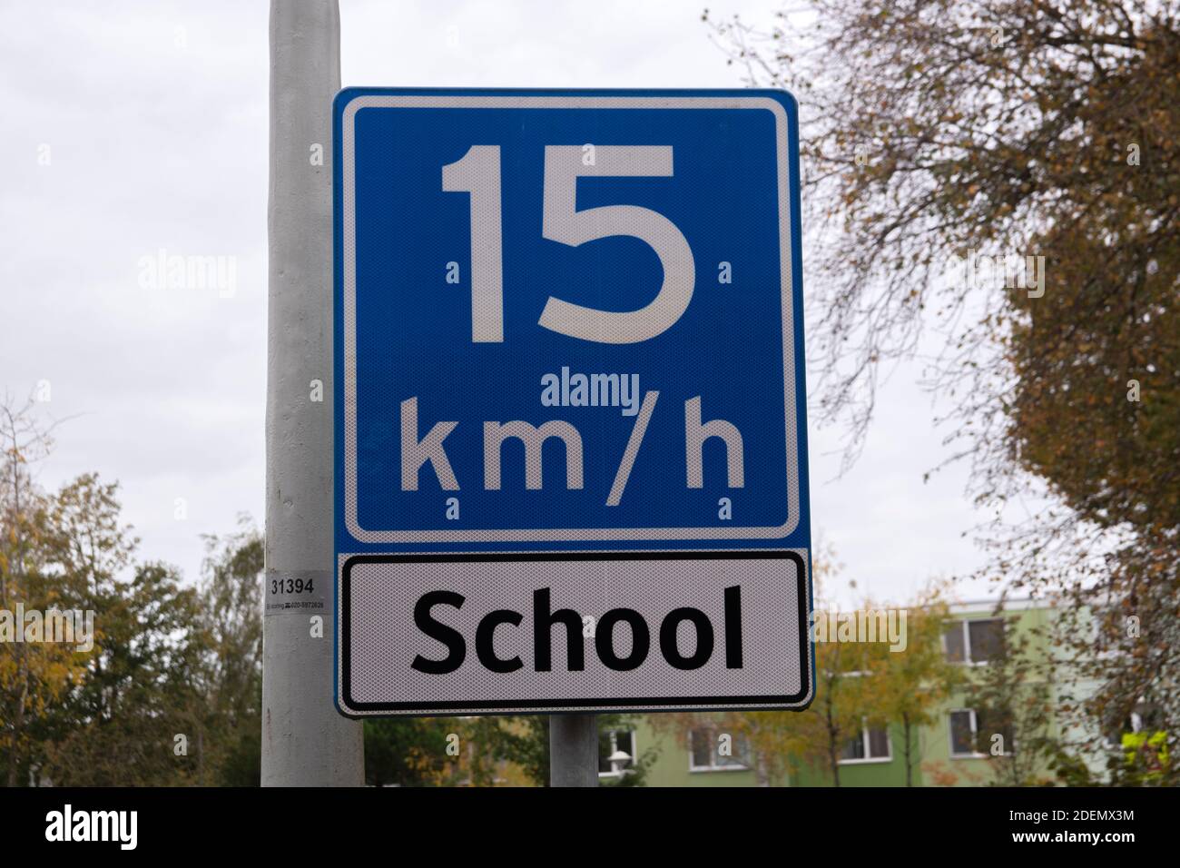 Speed Warning Sign Because Of A School In The Area At Amsterdam The ...