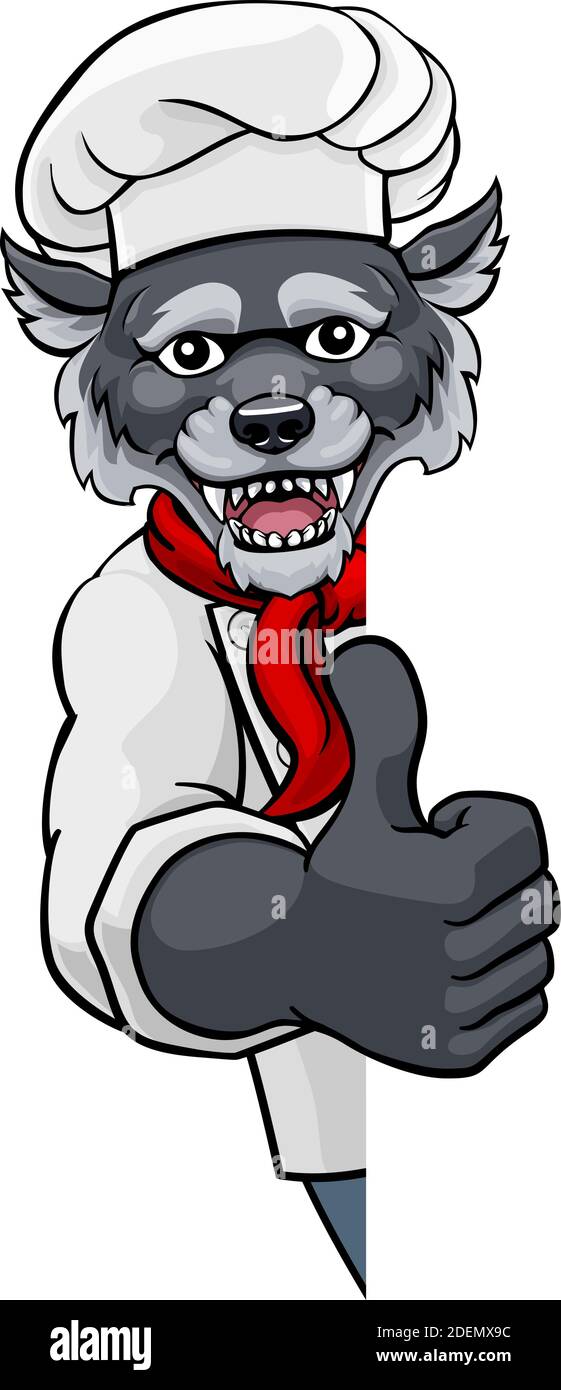 Wolf Chef Mascot Sign Cartoon Character Stock Vector Image & Art - Alamy