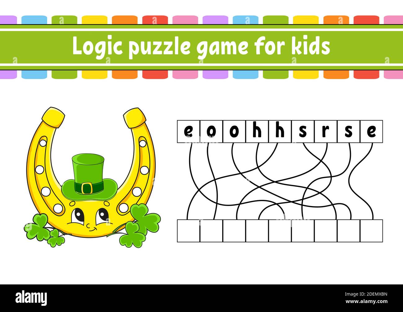Logic puzzle game. Learning words for kids. Find the hidden name ...
