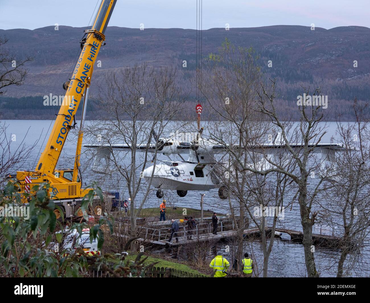 Temple Pier, Loch Ness, Highland, Scotland, 1st December 2020. Catalina ...