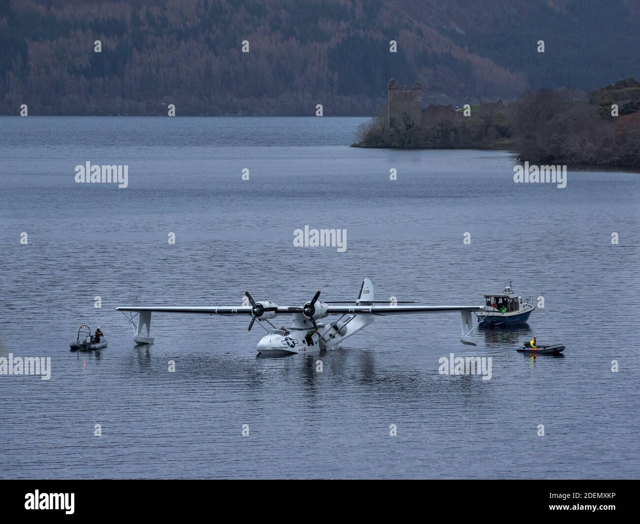 Temple Pier, Loch Ness, Highland, Scotland, 1st December 2020. Catalina ...