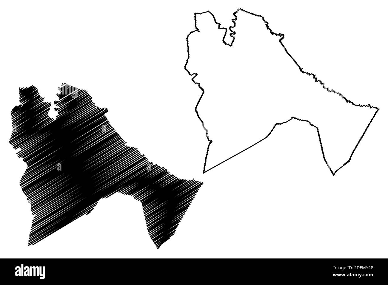 Sennar state (Republic of the Sudan, North Sudan) map vector ...