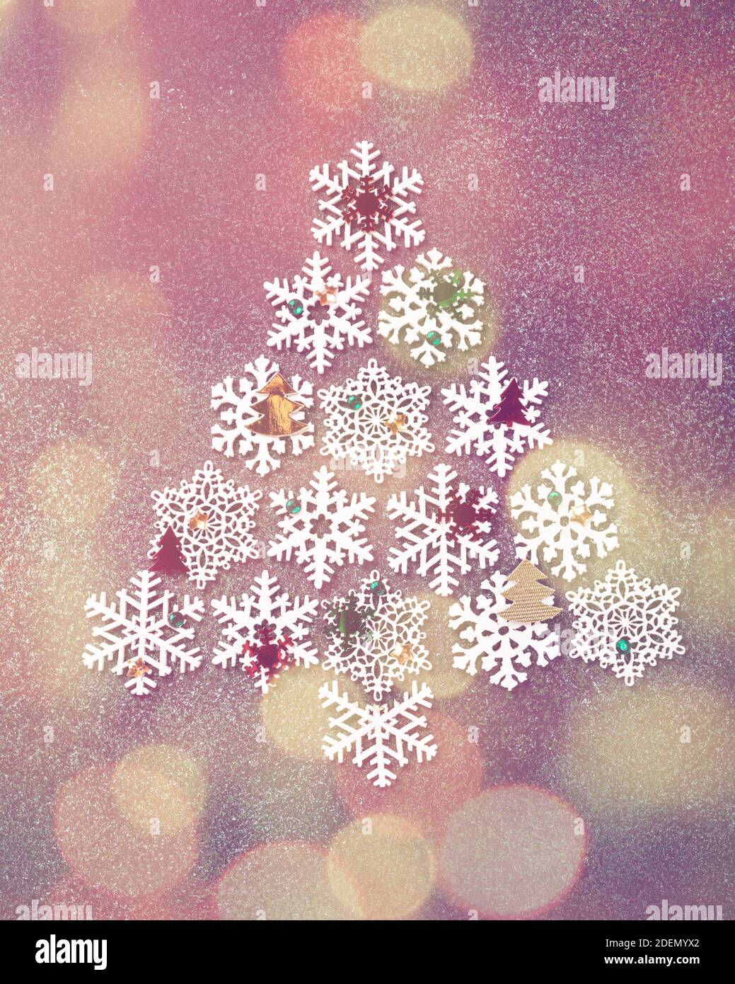 Festive background with wooden christmas tree Stock Photo - Alamy