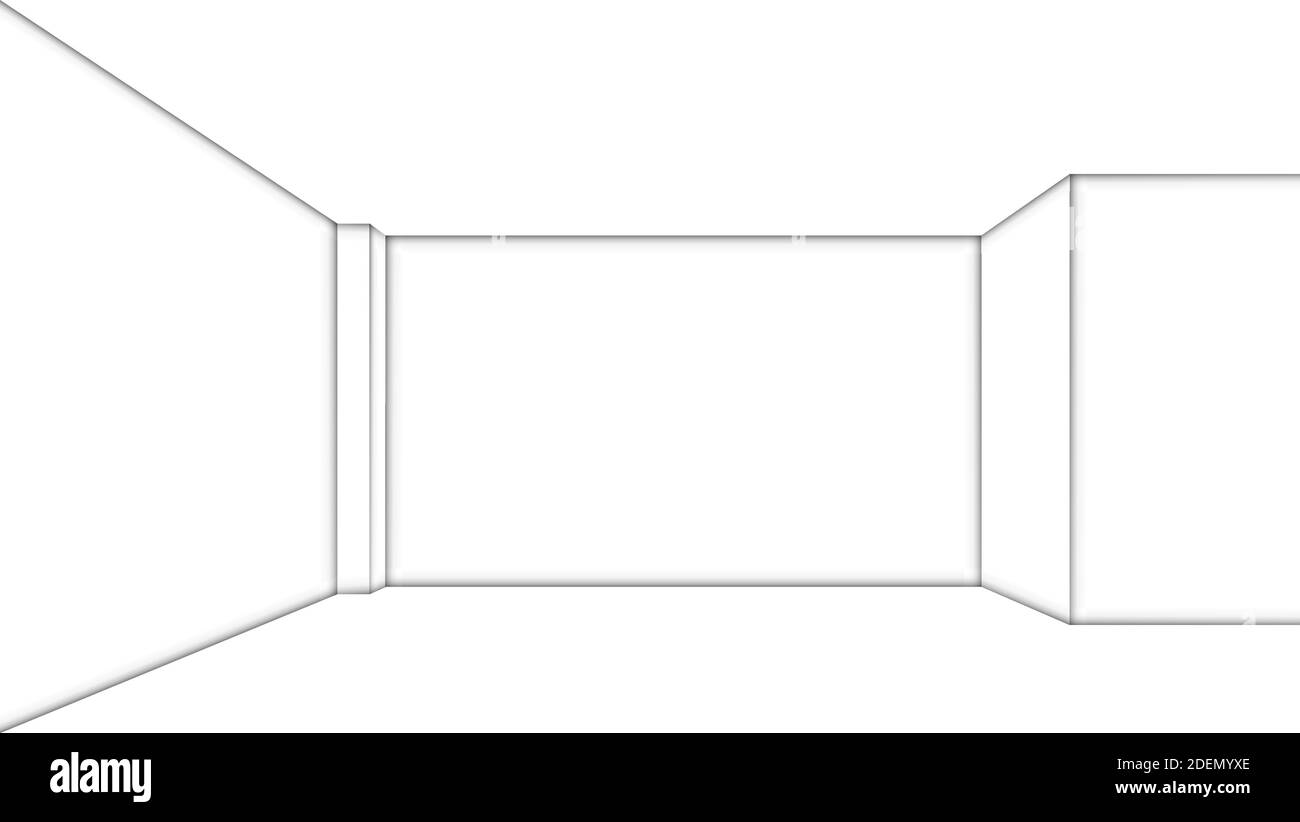 Empty room inside interior, realistic illustration. Abstract white room ...