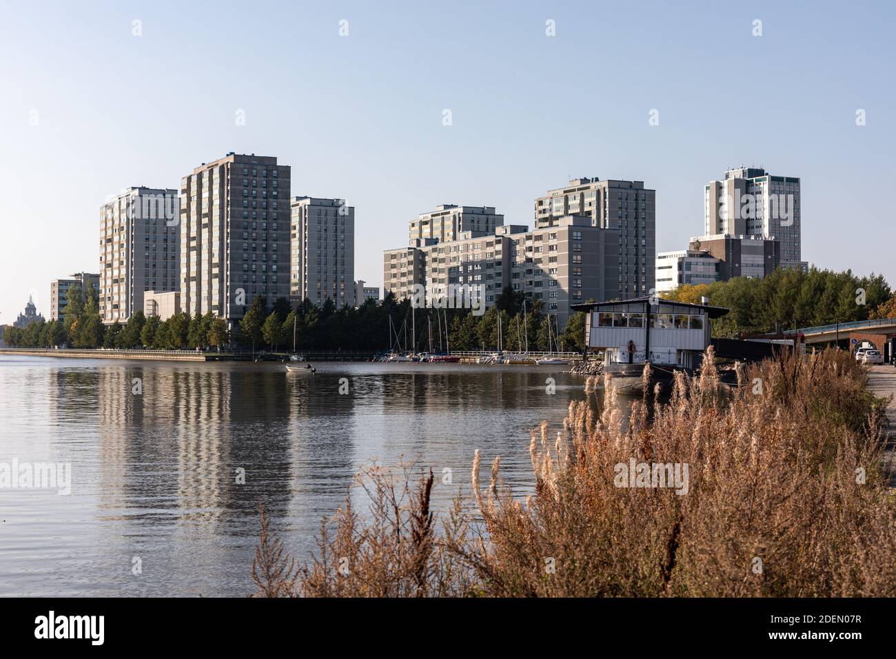 Residential buildings in Merihaka district of Helsinki, Finland Stock ...