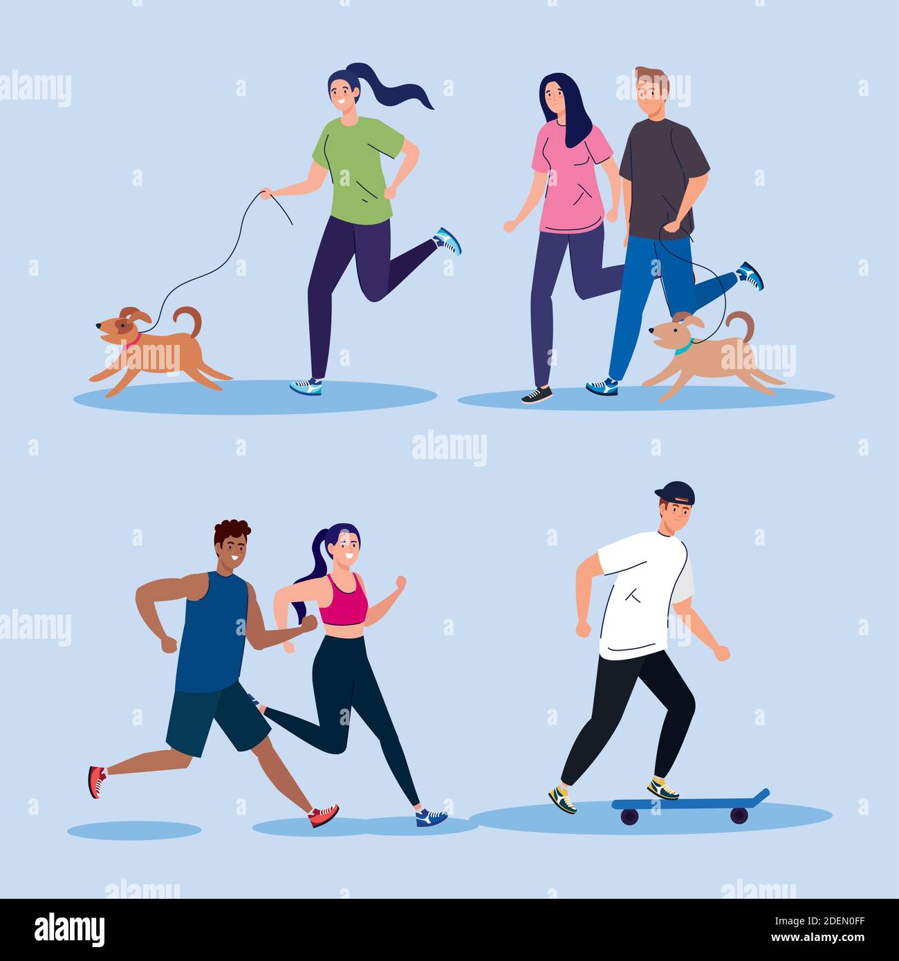 people doing activities collection vector design Stock Vector Image ...