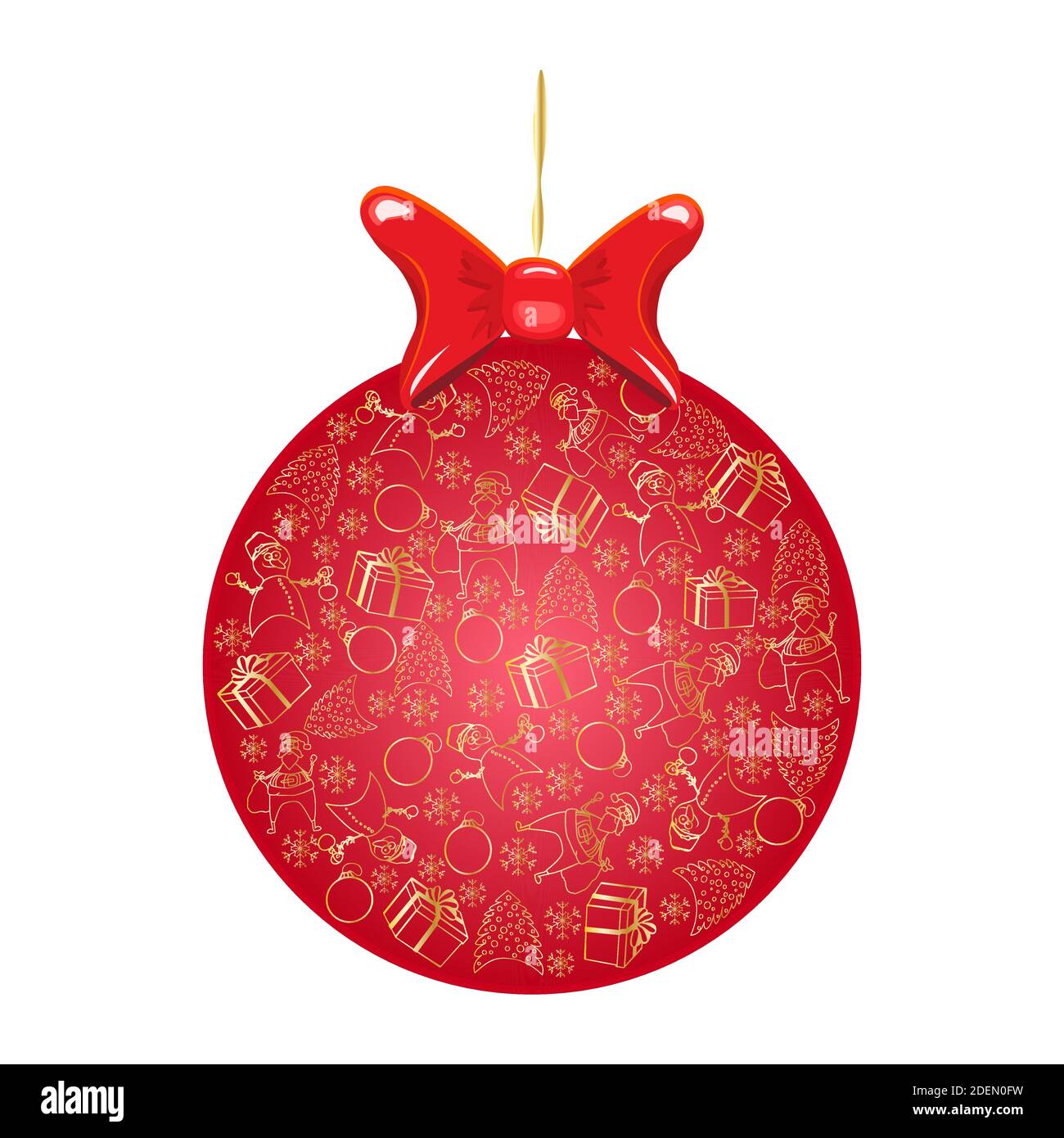 Gold bauble ribbon on Stock Vector Images - Alamy