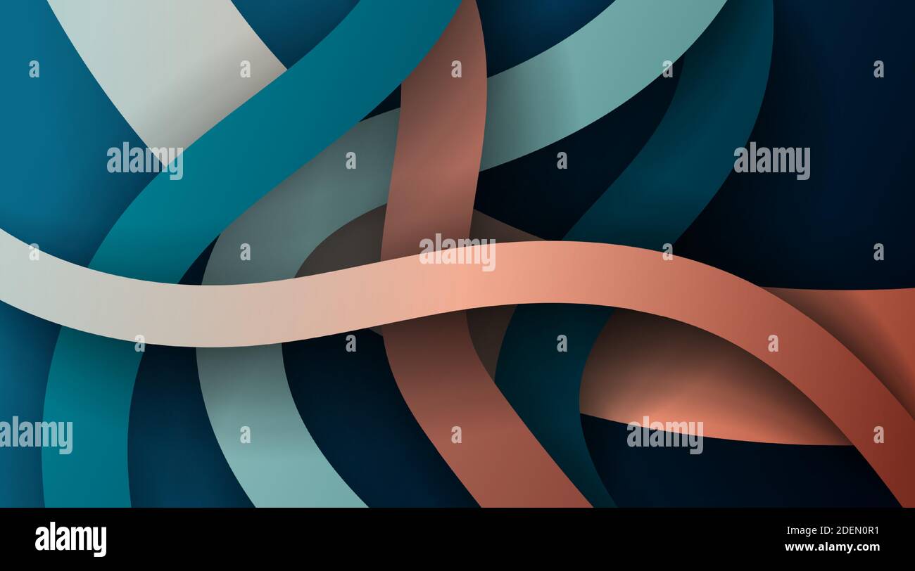 vector design of overlapping wavy and irregular lines or ribbons Stock ...