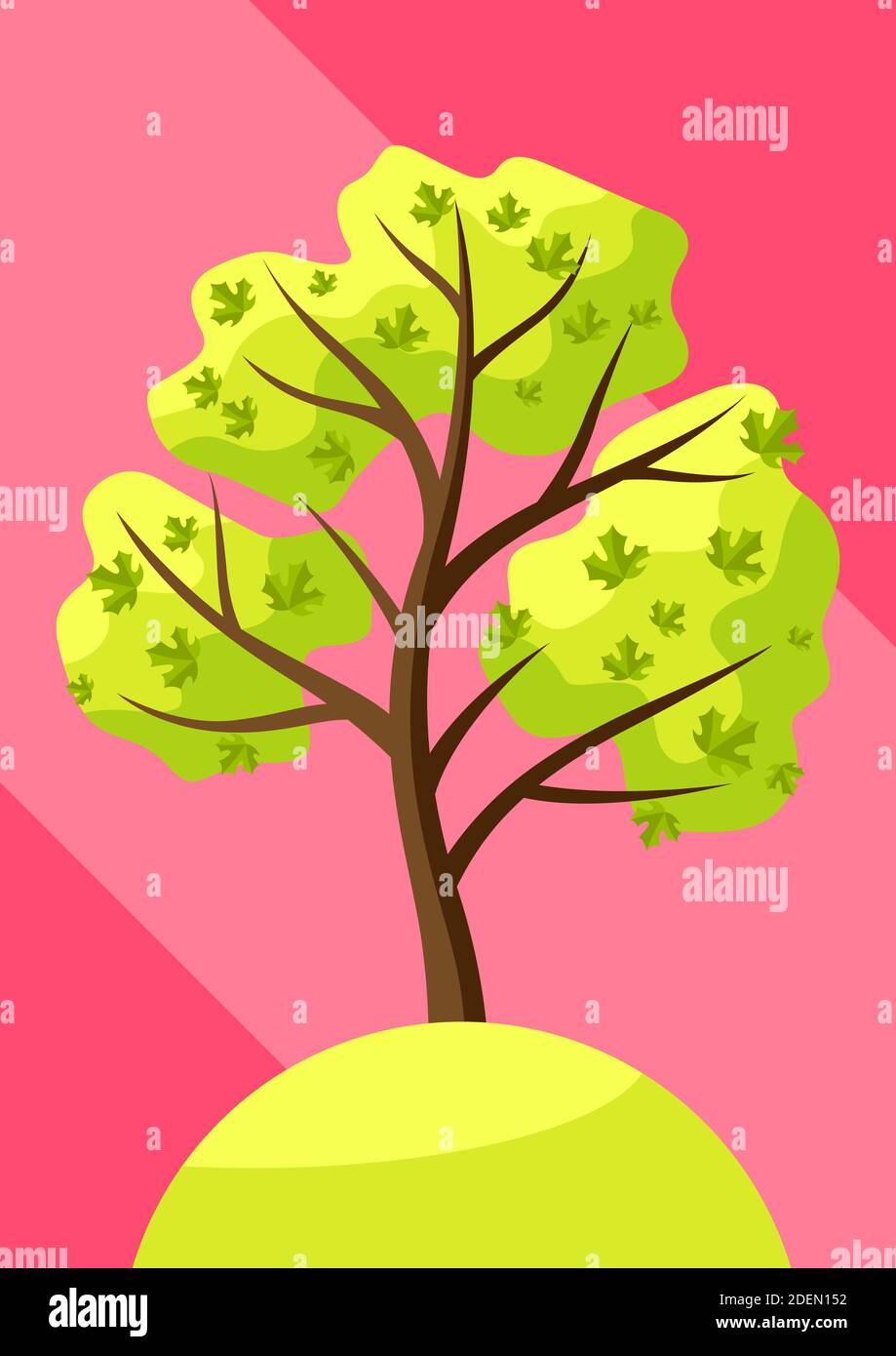 Spring tree with green leaves Stock Vector Image & Art - Alamy