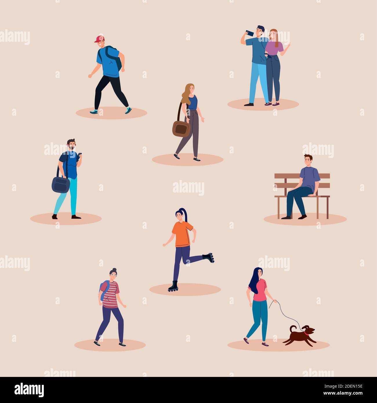 women and men set doing activities vector design Stock Vector Image ...