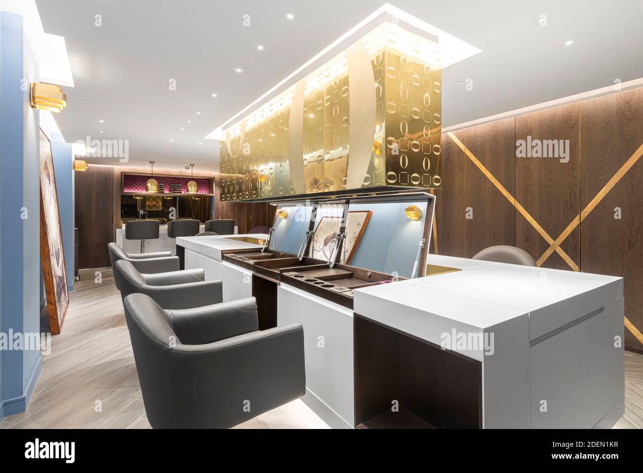 Haircut stations. Salon 64, London, United Kingdom. Architect: JaK ...