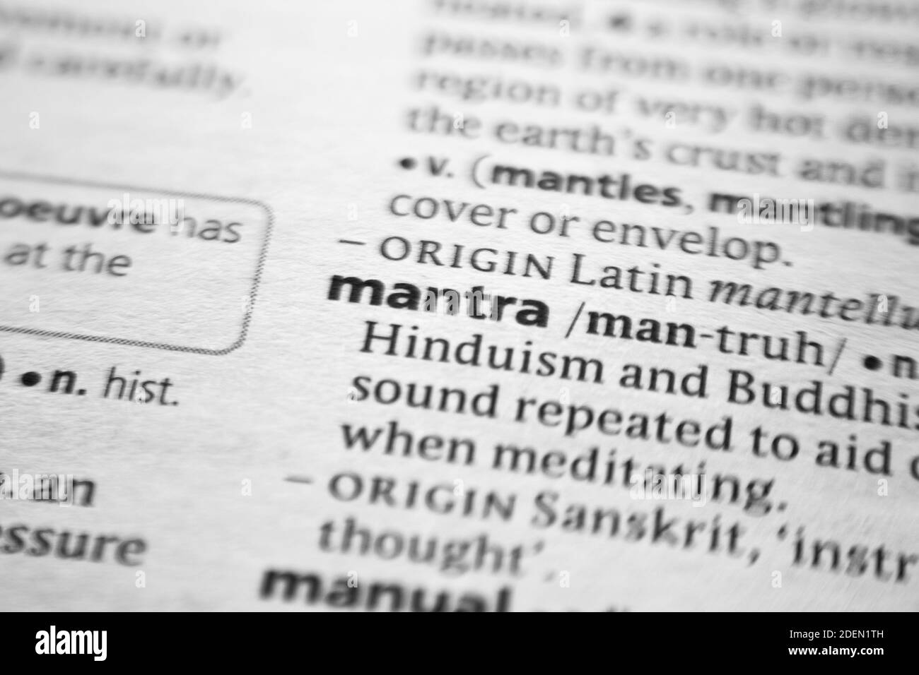 Word or phrase Mantra in a dictionary Stock Photo - Alamy