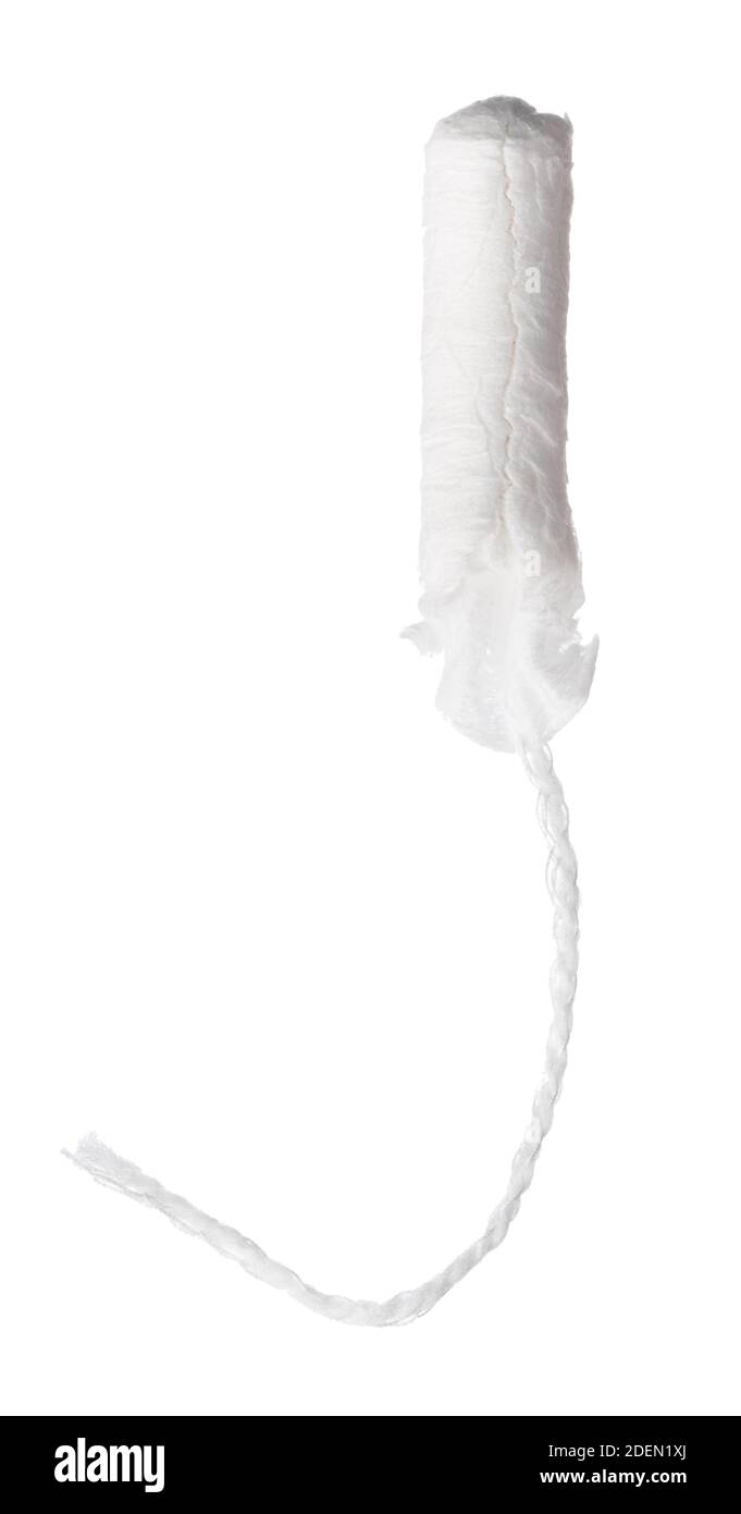 Unpacked female medical tampon isolated on white background Stock Photo ...