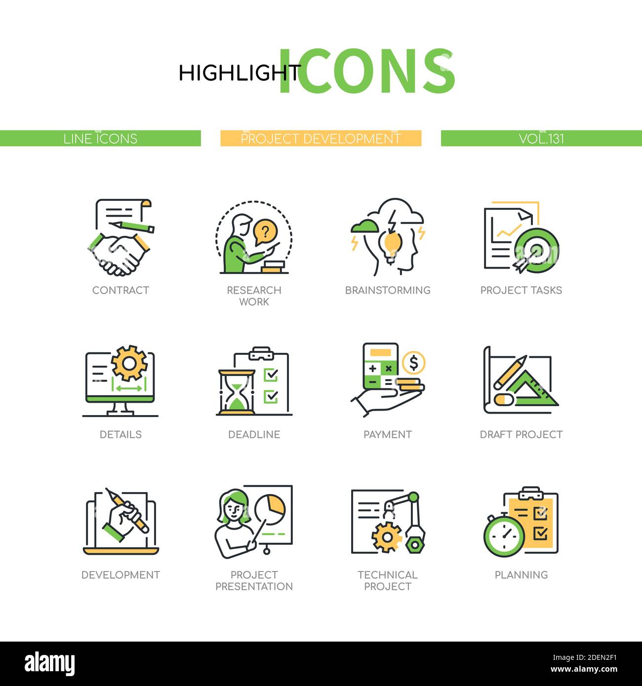 Project development - modern line design style icons set. Business and ...