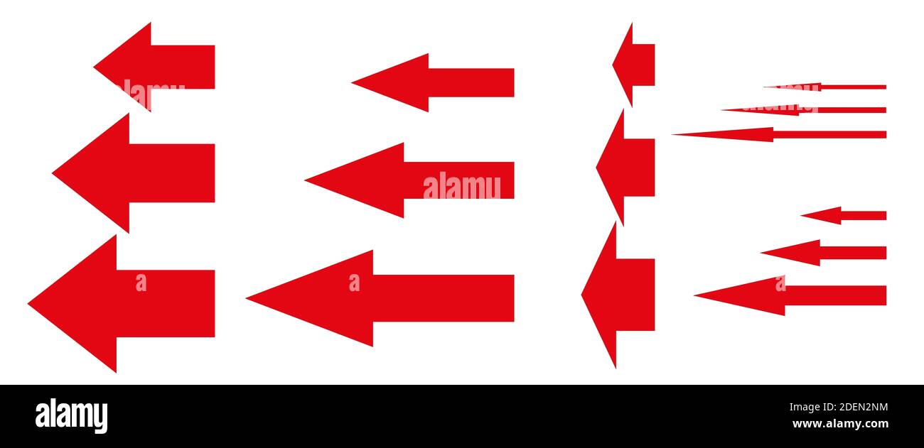 Red arrows set vector isolated on white background Stock Photo - Alamy