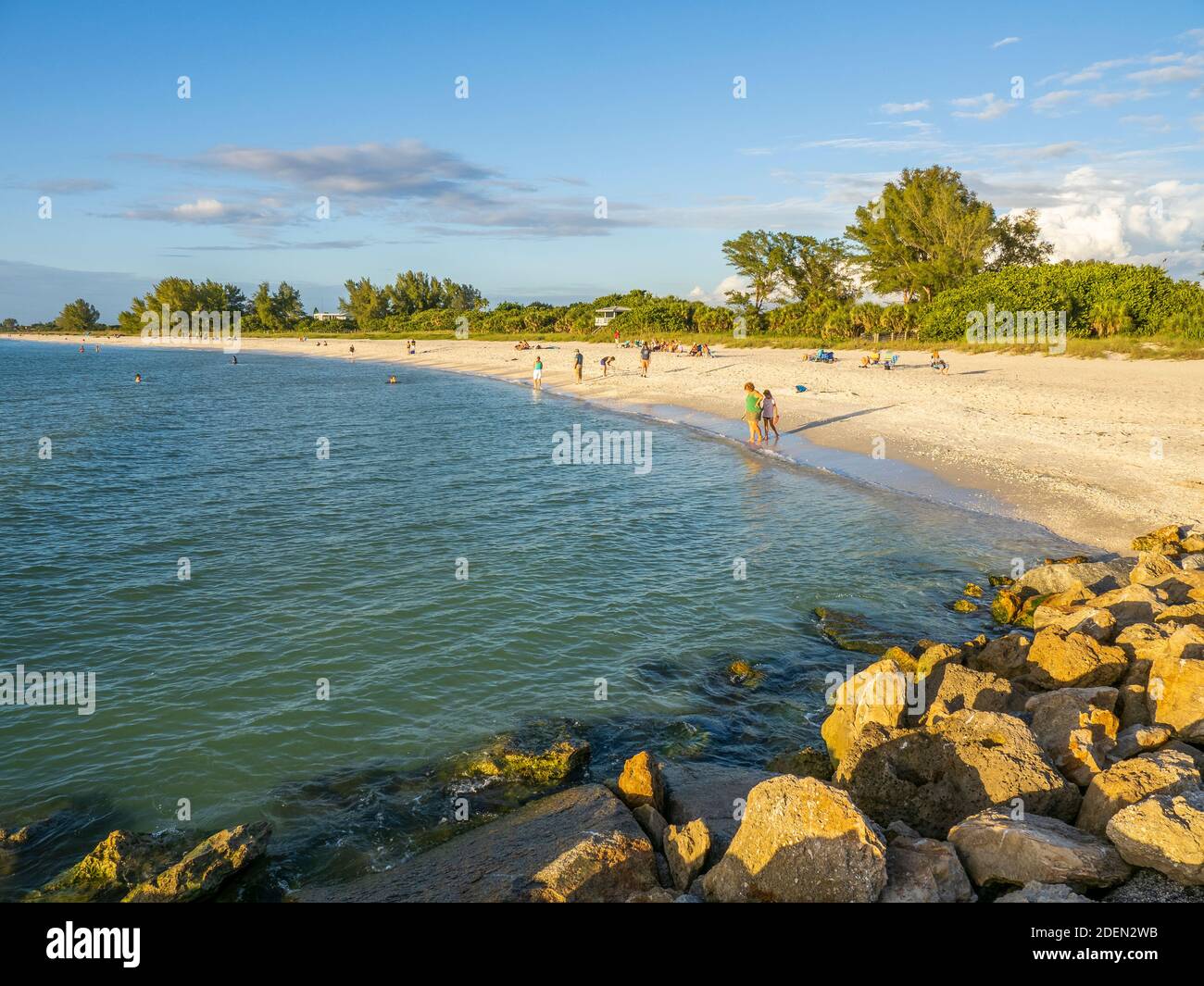 Late afternoon on Nokomis Beach on the Gulf of Mexico from the North ...