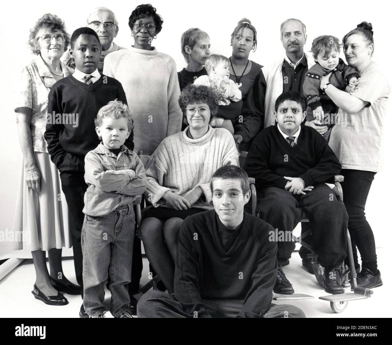 Group of people UK 1990s Stock Photo - Alamy