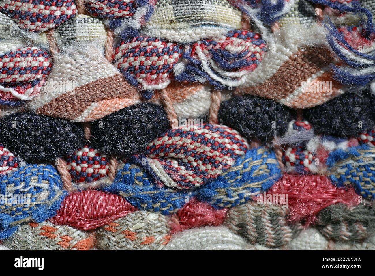 closeup old striped rag rug photo Bo Arrhed Stock Photo - Alamy