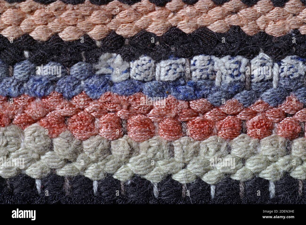 closeup old striped rag rug photo Bo Arrhed Stock Photo - Alamy