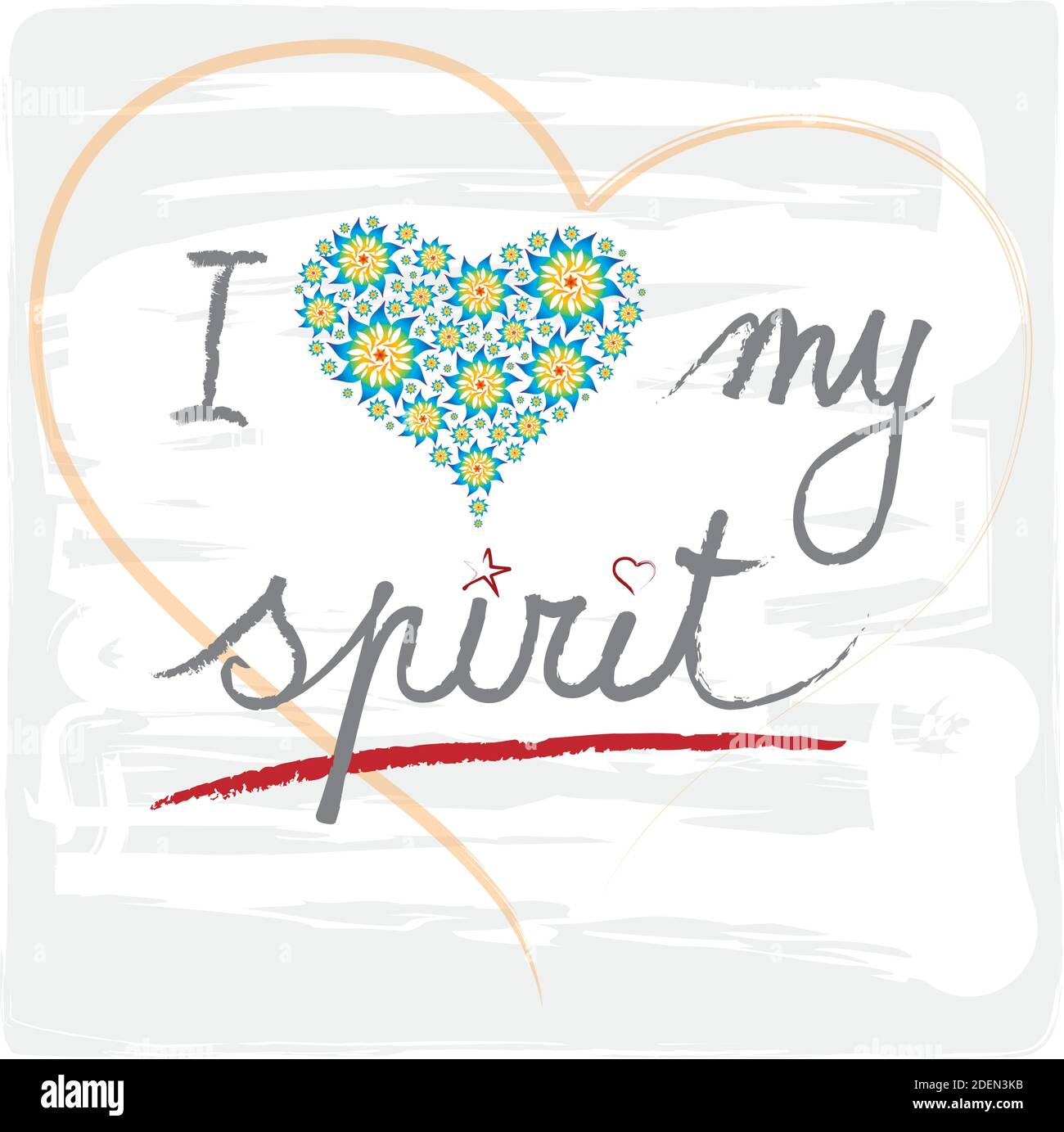 I love my Spirit Quote, Words with Hearts and handwritten Letters Stock ...
